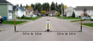 Traffic Calming devices - solutions - Layout - Ped-Zone sign